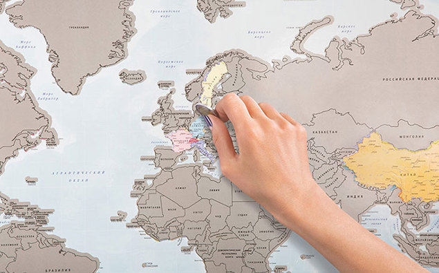 A Scratch-Off World Map That Lets You Track Countries You’ve Visited