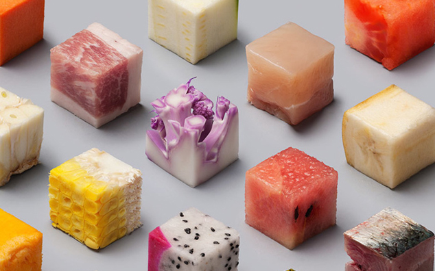 Raw Foods Cut Into 98 Perfectly Symmetrical Cubes Is Surprisingly Pleasing