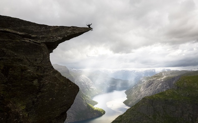 Amazing Scenic Cliff In Norway